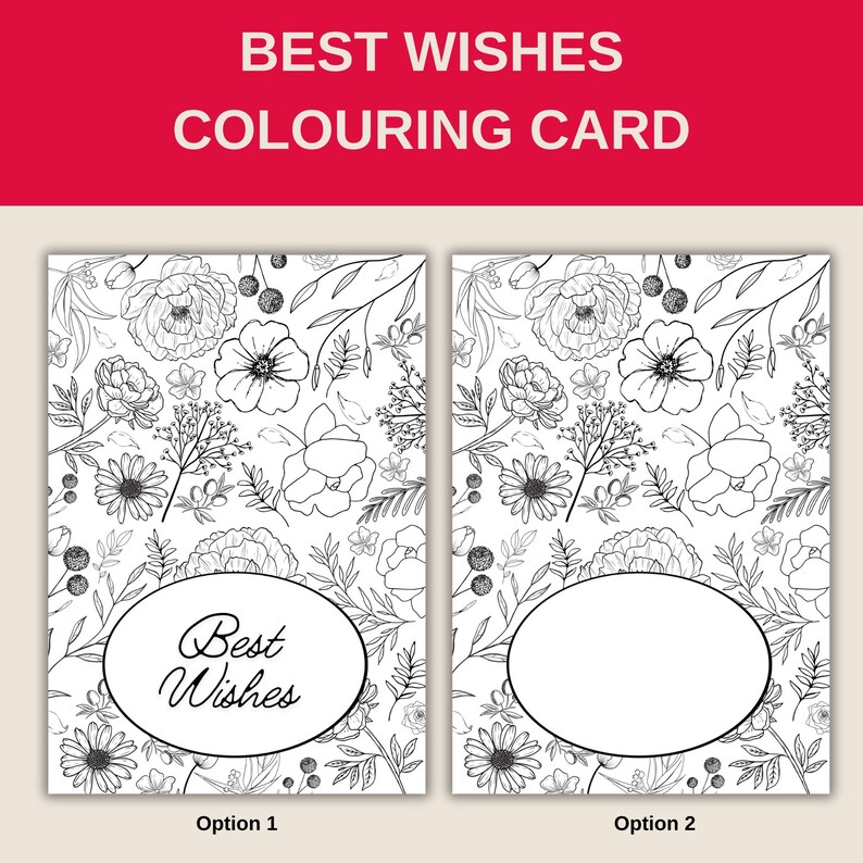 Best Wishes Colouring Card, Printable Colouring Page for Kids, Best ...