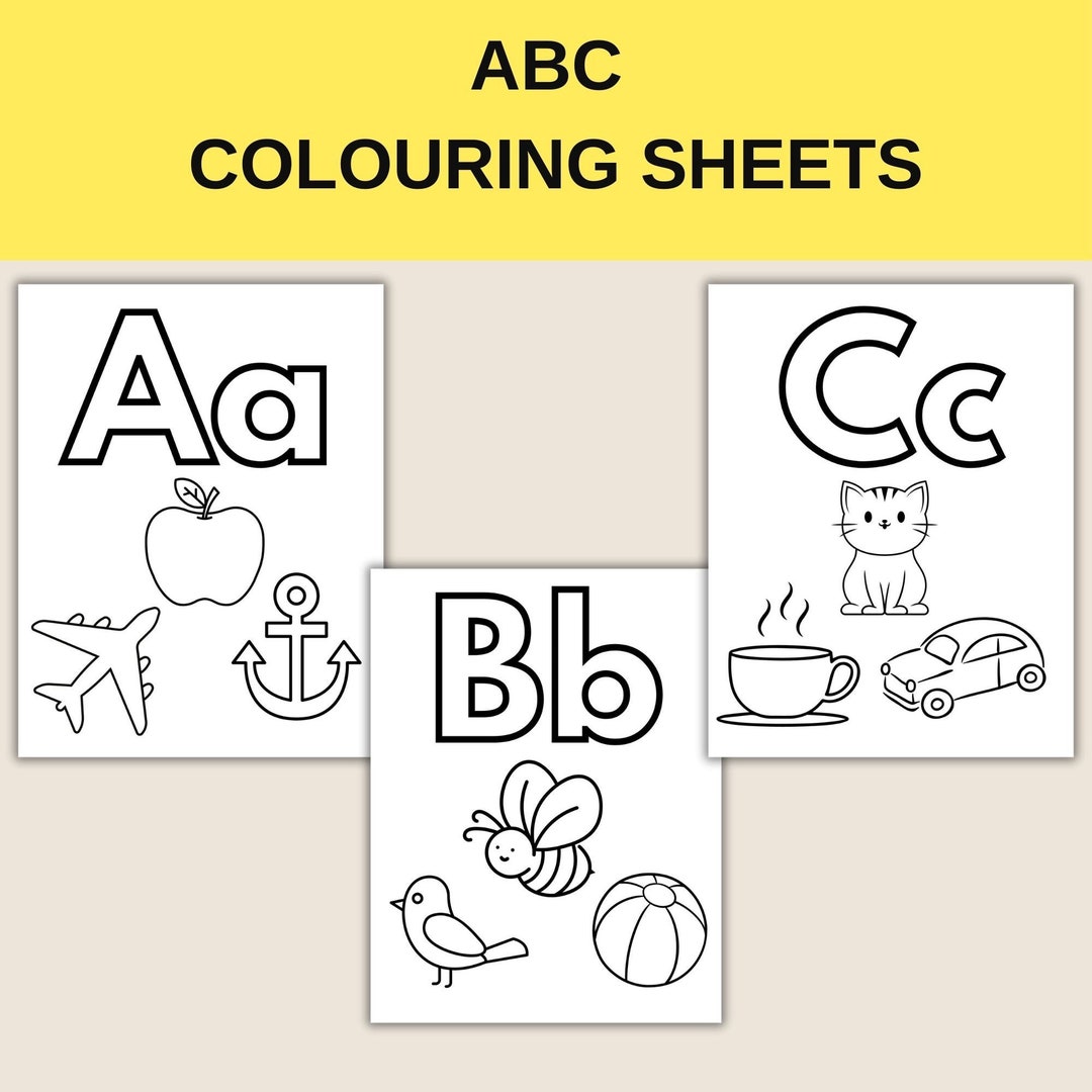 ABC Printable, ABC Colouring In, Colouring Worksheets for Kids, Digital ...