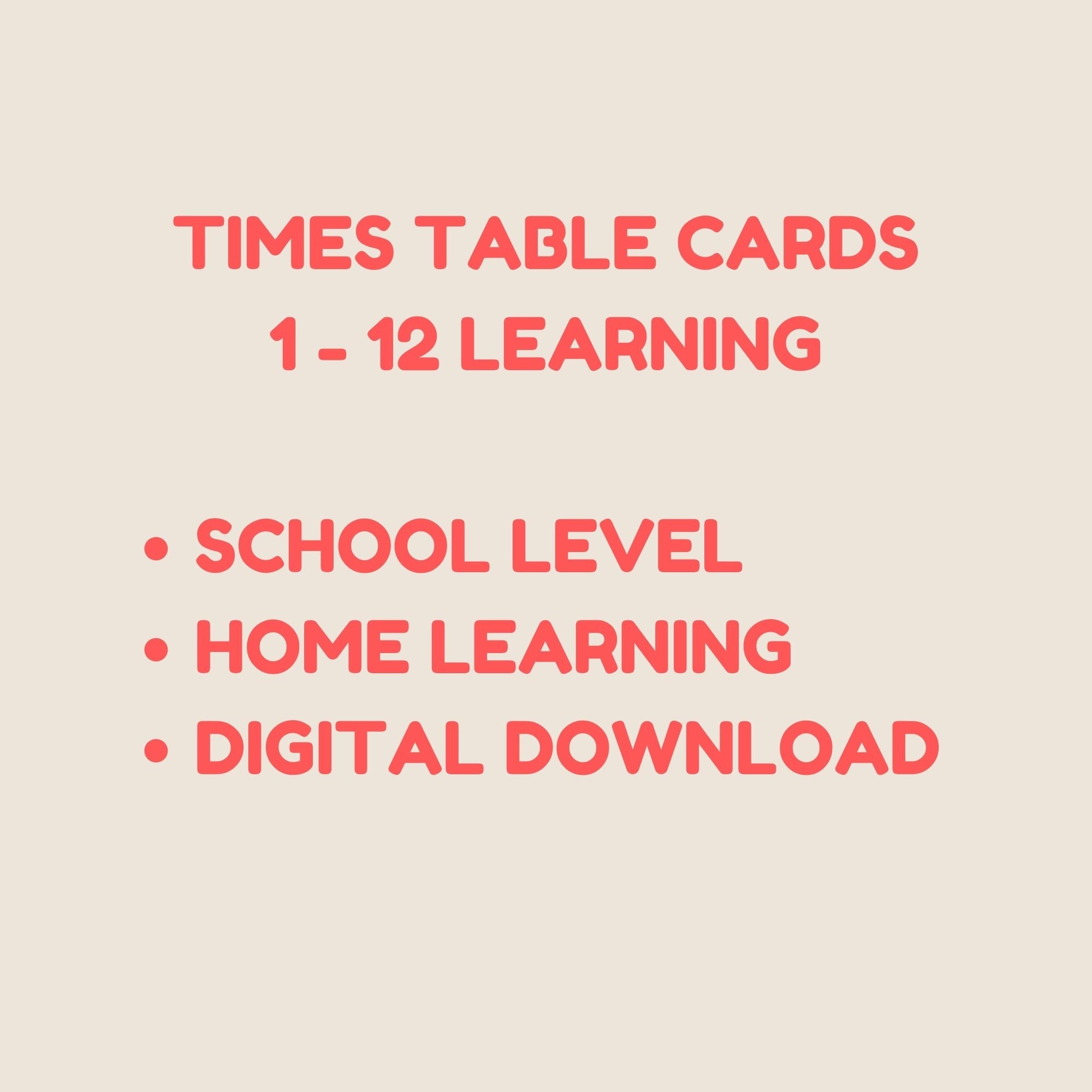 Colour Times Table Printable, Multiplication Printable, Times Table ...