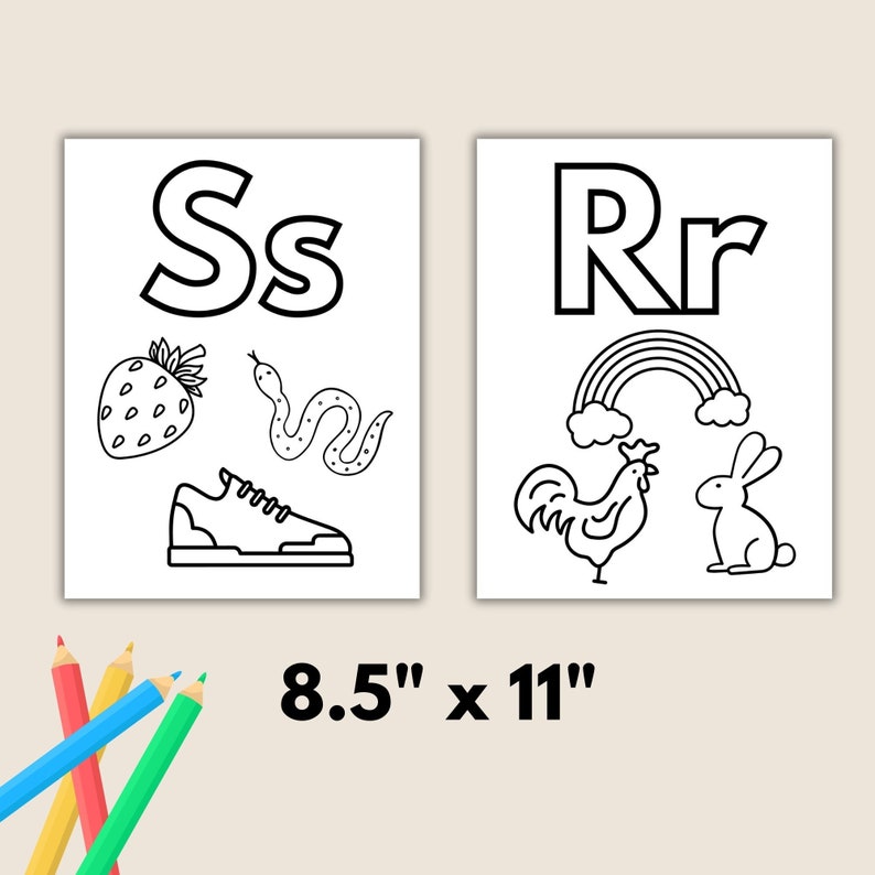 ABC Printable, ABC Colouring In, Colouring Worksheets for Kids, Digital ...