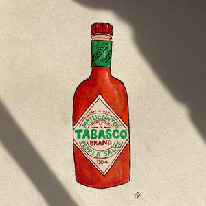 Tabasco Bottle Print - Etsy