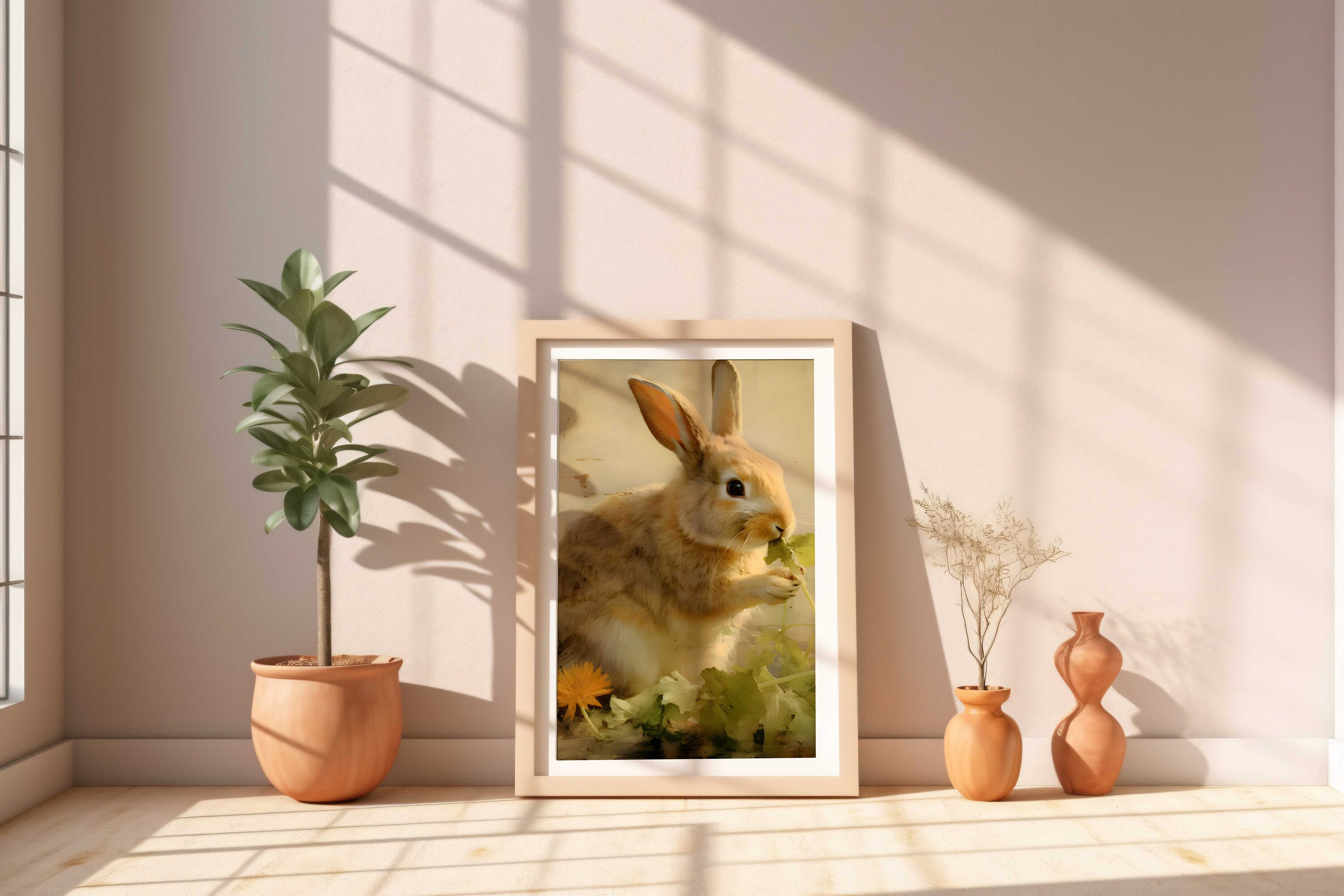 Home Decor Wall Art Bunny Living Room Wall Decor Print Bedroom Painting ...