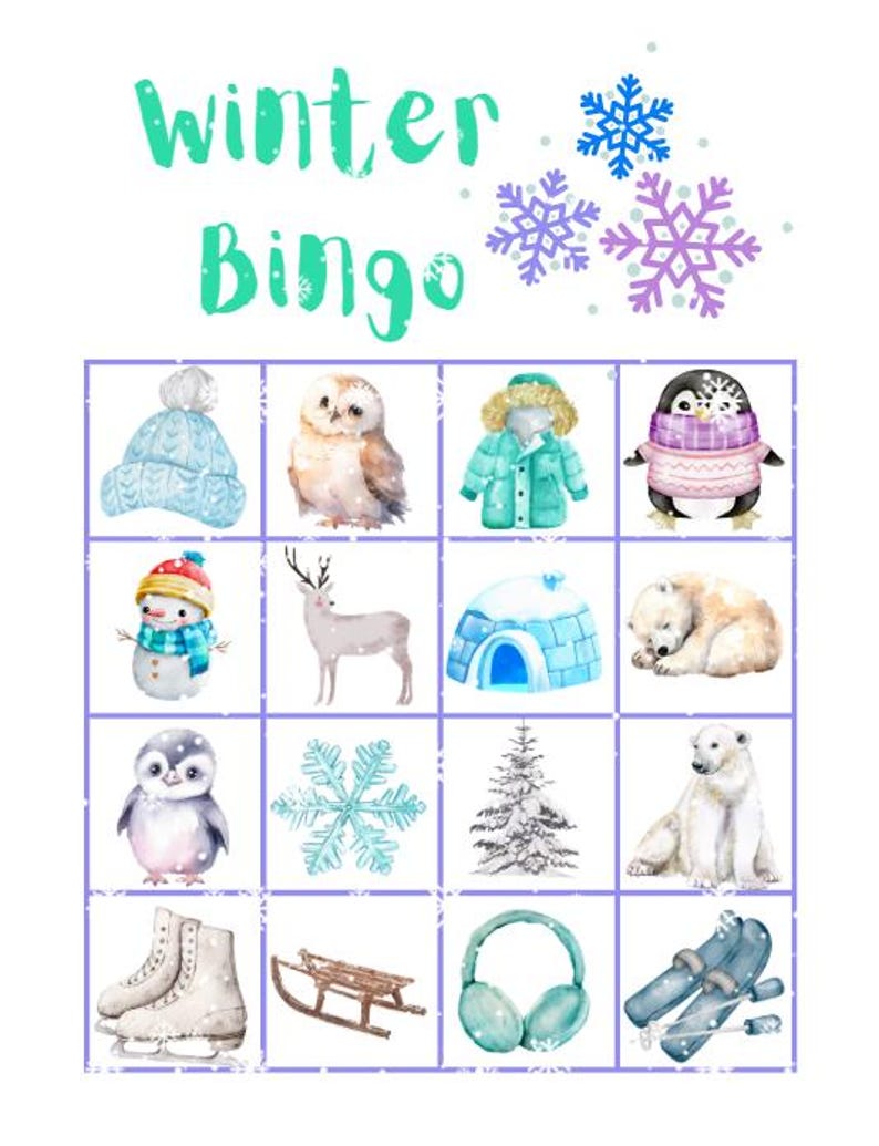 Winter Bingo - Etsy