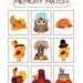 Thanksgiving Memory Match Game, Preschool Game for Thanksgiving - Etsy