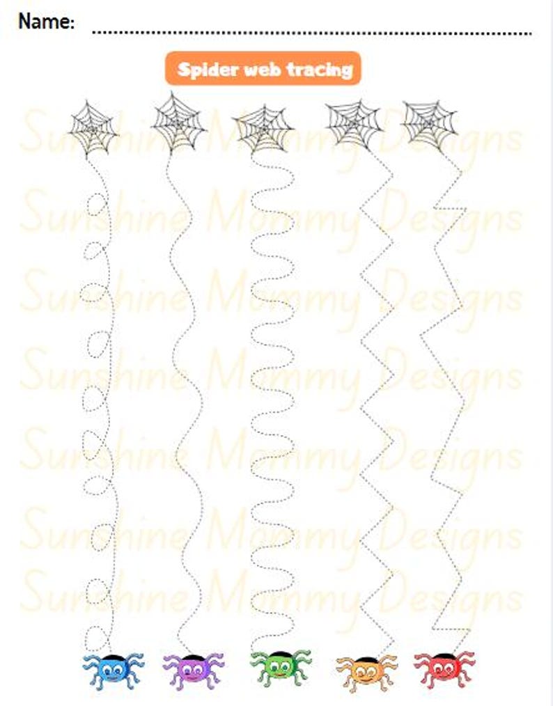 Spider Themed Preschool Worksheet Set - Etsy