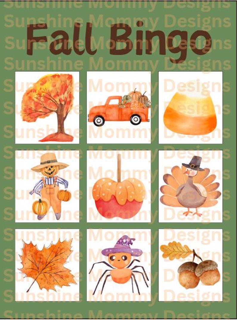 Fall Bingo for Preschoolers PDF - Etsy