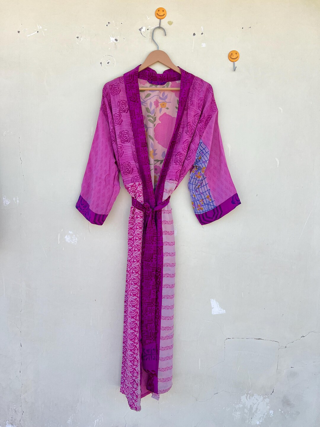 Silk Kimono Robe Unisex Dressing Gown Women's Wear Long Party Wear Robe ...