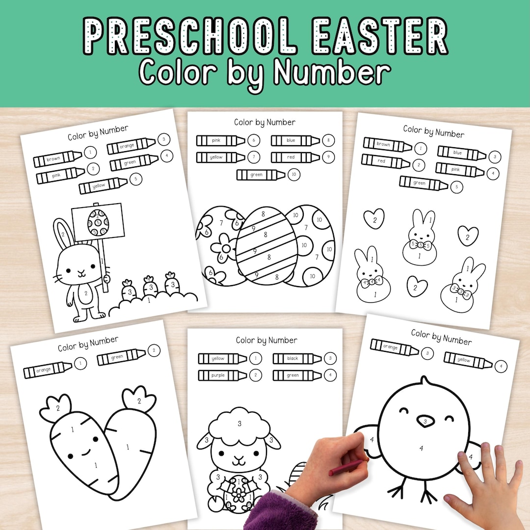 Preschool Easter Coloring Pages for Kids and Toddlers, Cute Simple ...