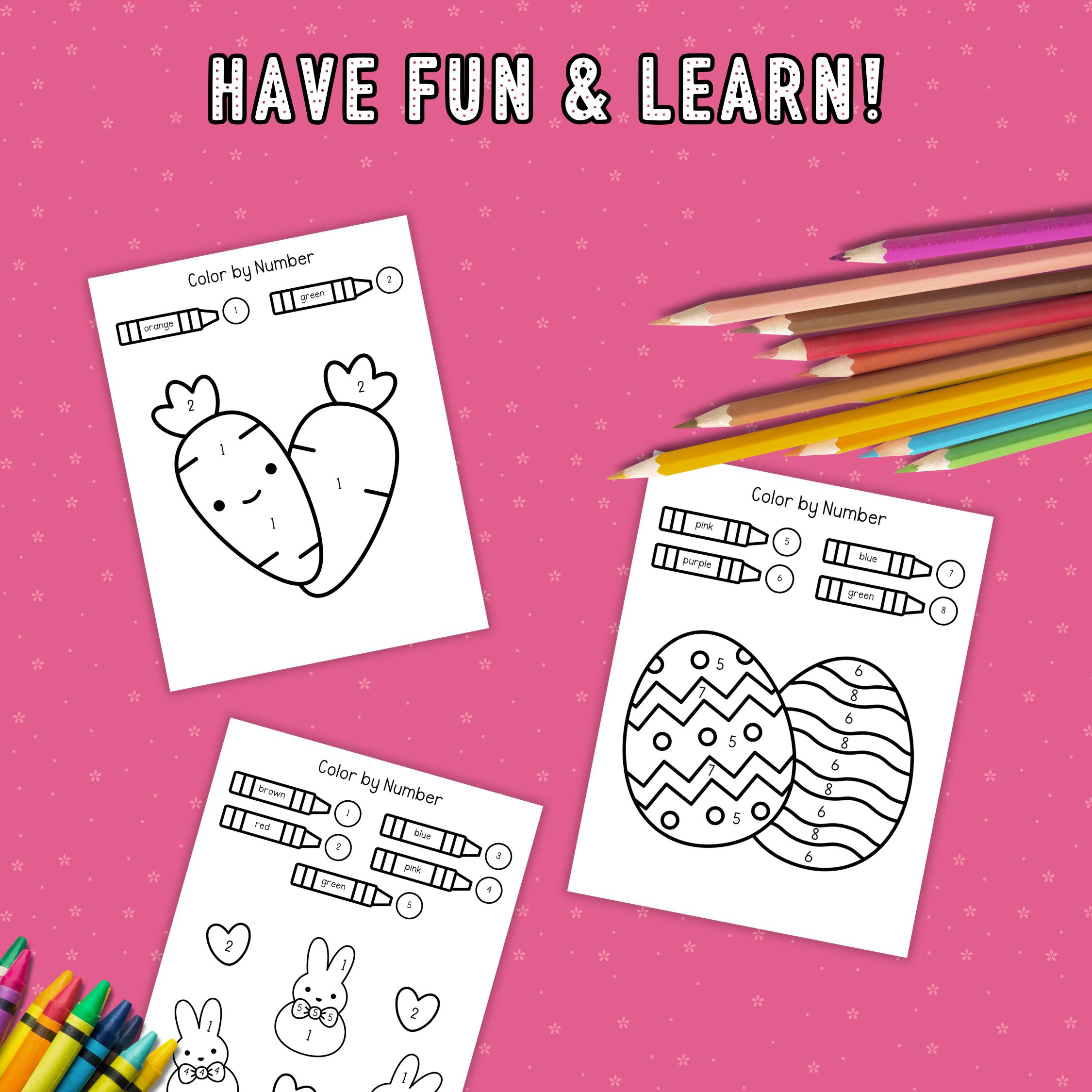 Preschool Easter Coloring Pages for Kids and Toddlers, Cute Simple ...