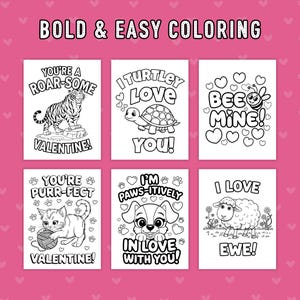 Valentine Coloring Pages for Kids, Teens, and Adults - Cute Punny ...