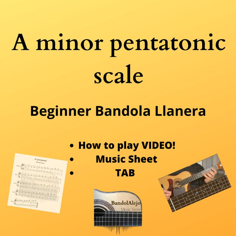 A Minor Pentatonic Scale, Digital Product, Video + Music Sheet + TAB ...