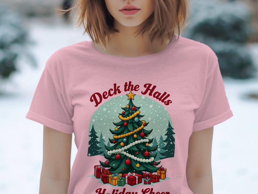 Christmas Tree Graphic Tee, Holiday Cheer Print - Etsy