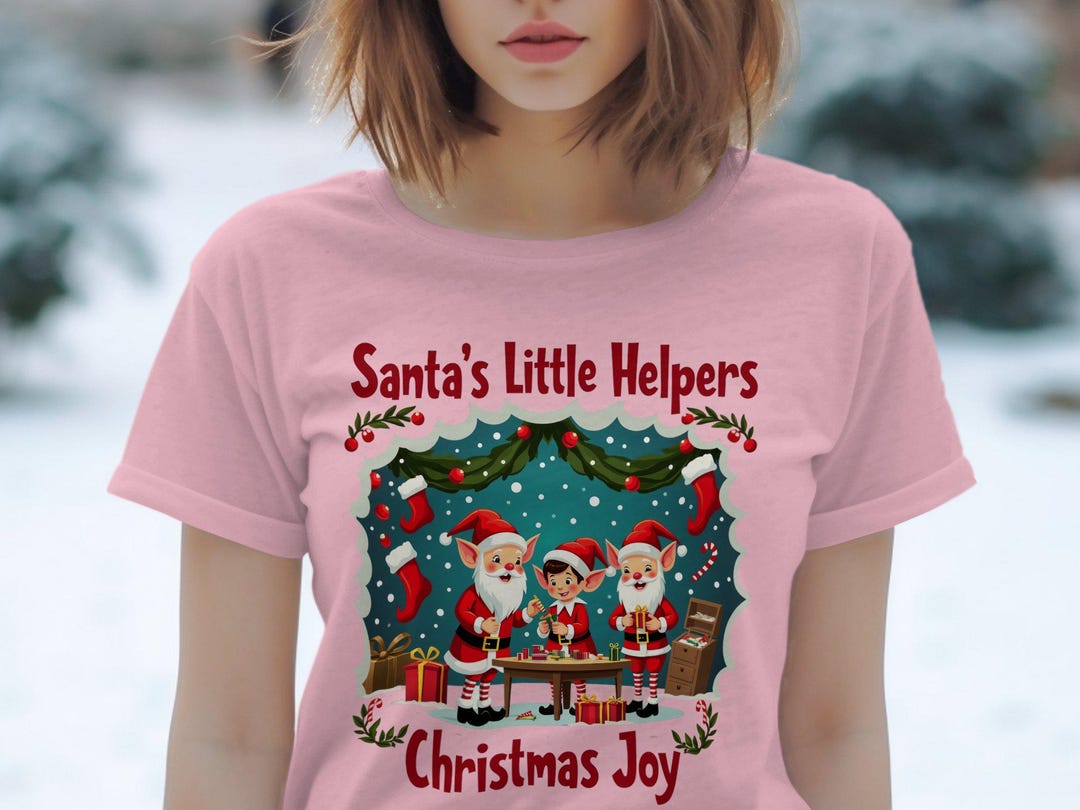 Santa's Little Helpers Christmas Joy T-shirt, Festive Holiday Tee, Cute ...