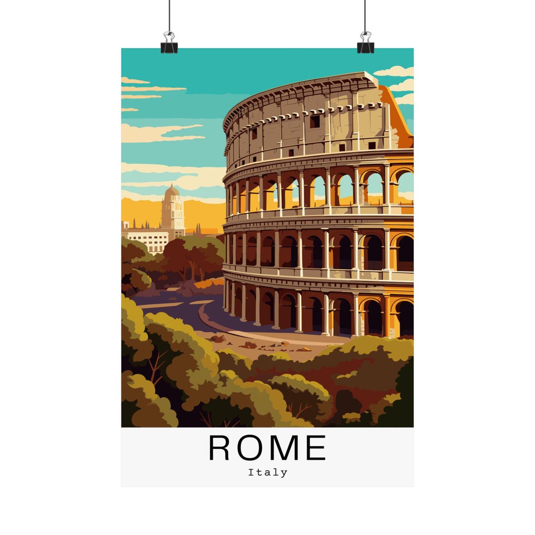 Rome Italy Travel Poster: Colosseum Art Print - Etsy