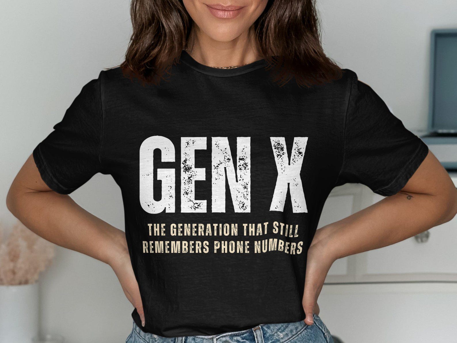 Gen X Funny T-shirt, Generation That Remembers Phone Numbers Tee ...