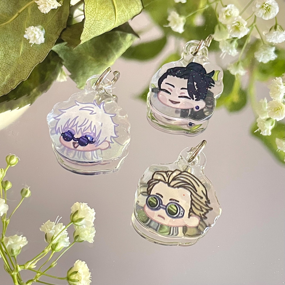 Jujutsu Kaisen Holographic Shimmer Acrylic Phone Charms With Star ...