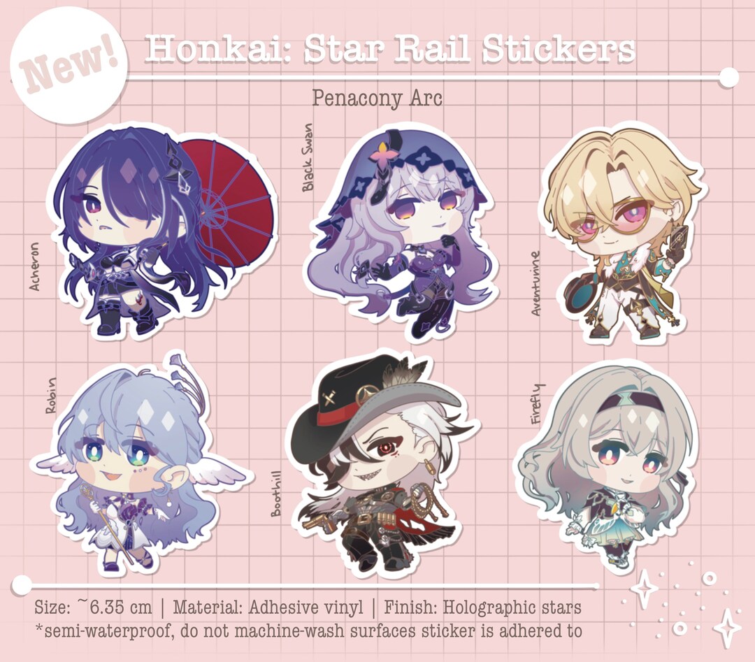 Honkai Star Rail Holographic Chibi Character Stickers - Etsy UK