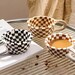 Ceramic Checkerboard Mug Coffee Mug Brown & Black Check Mug Cappuccino ...