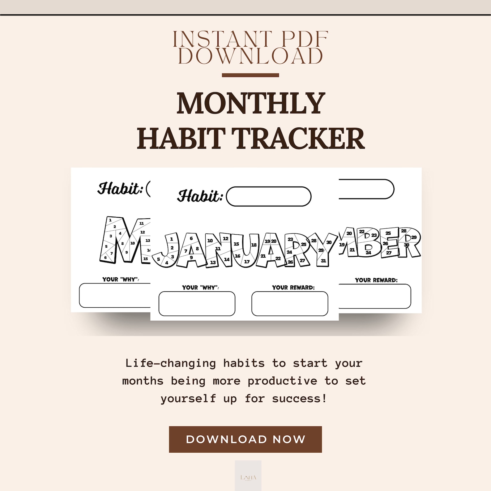 2025 Habit Tracker | Color to Fill in | PDF Print | Monthly Habit ...
