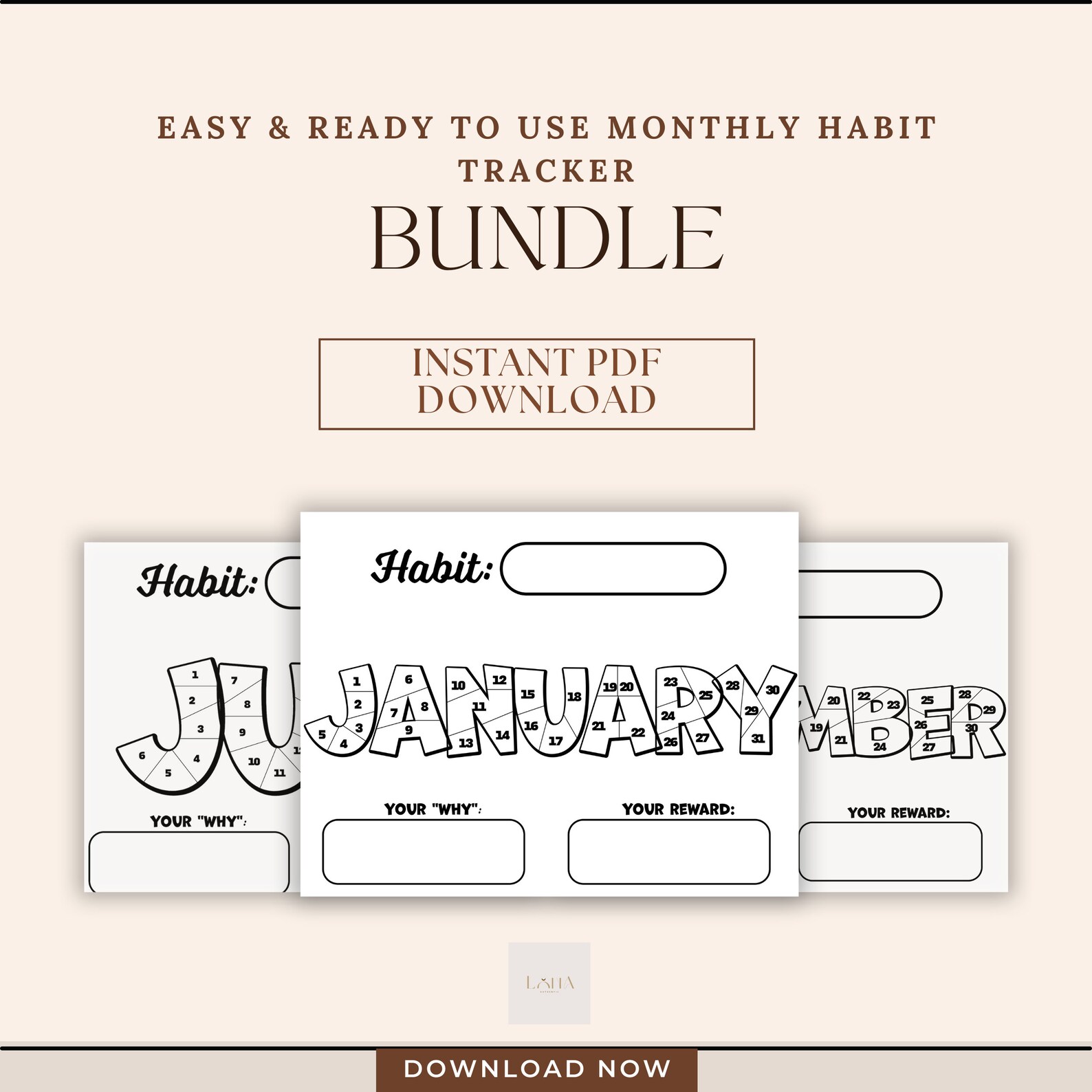 2025 Habit Tracker | Color to Fill in | PDF Print | Monthly Habit ...