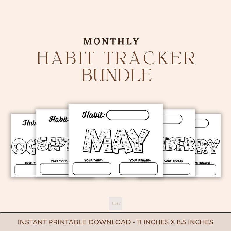 2025 Habit Tracker | Color to Fill in | PDF Print | Monthly Habit ...