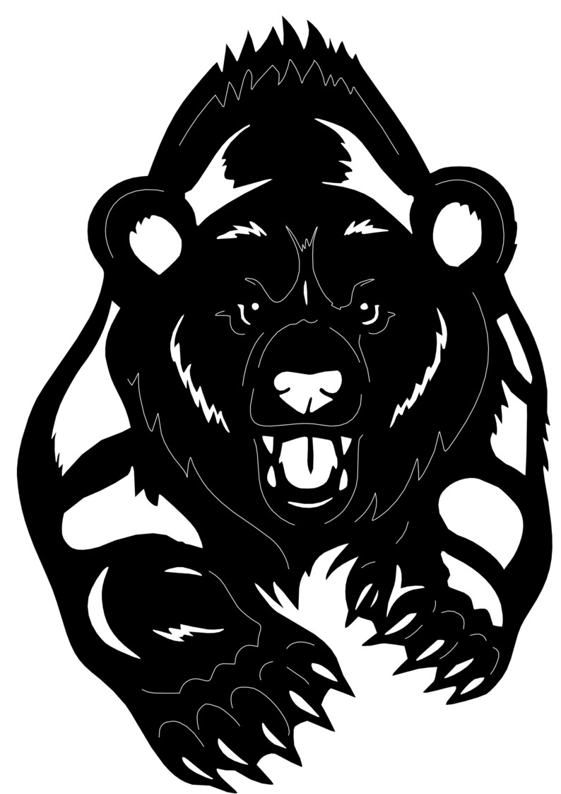 Grizzly Bear CNC Cut Files DXF Dwg Svg Jpg Digital Files Instant ...