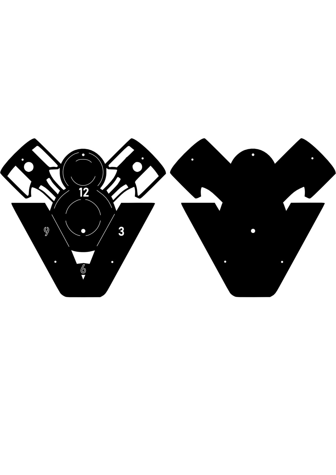 V8 Piston Clock DXF Files + SVG - Etsy