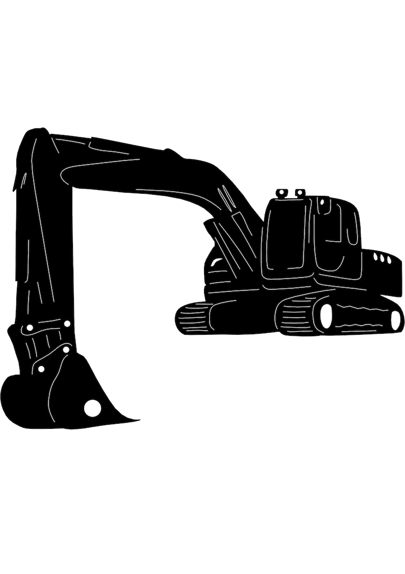 Digger Excavator DXF SVG DWG Files - Etsy New Zealand