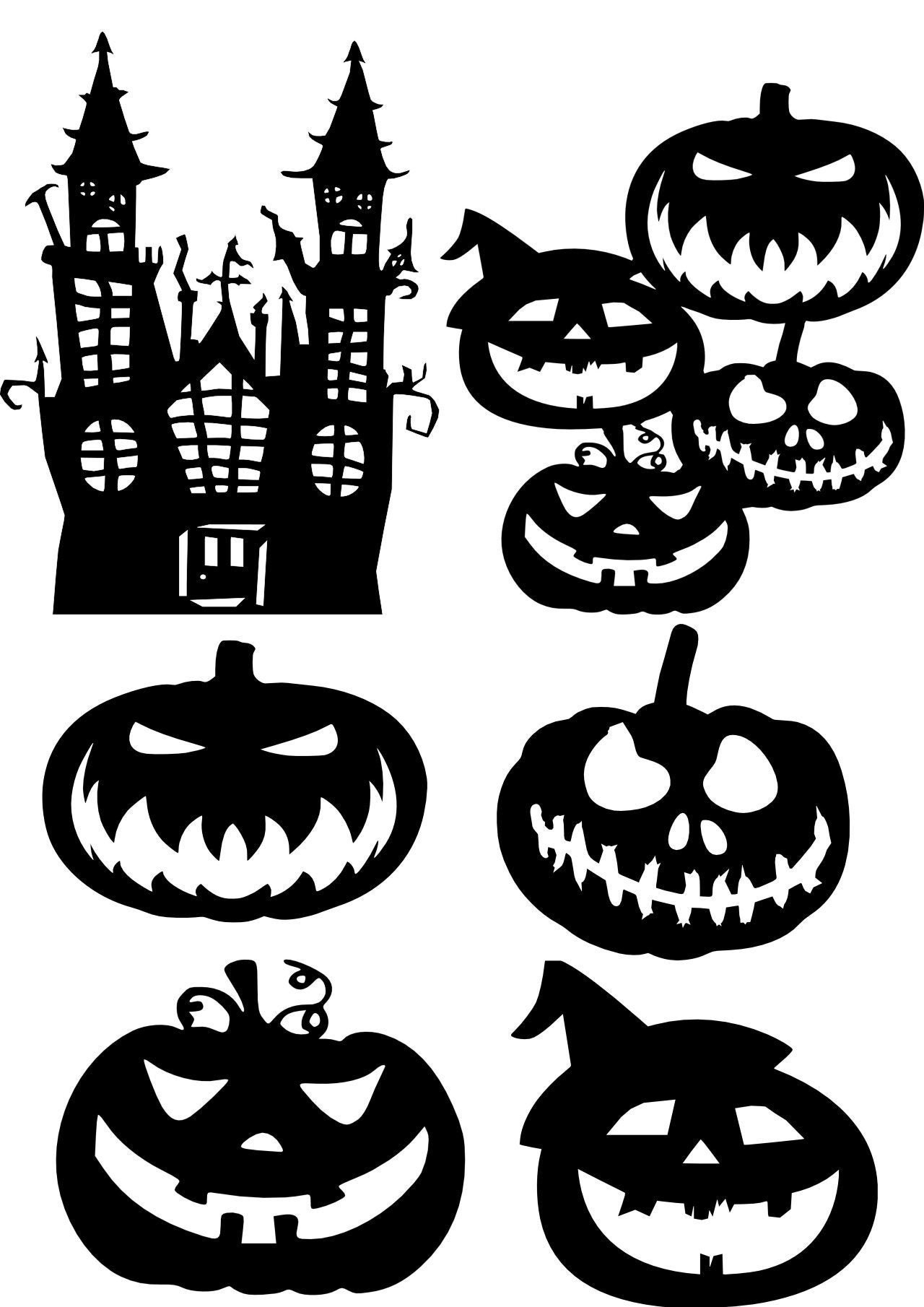 Halloween Pumpkin and Haunted House Package DXF SVG DWG Jpg Premium ...