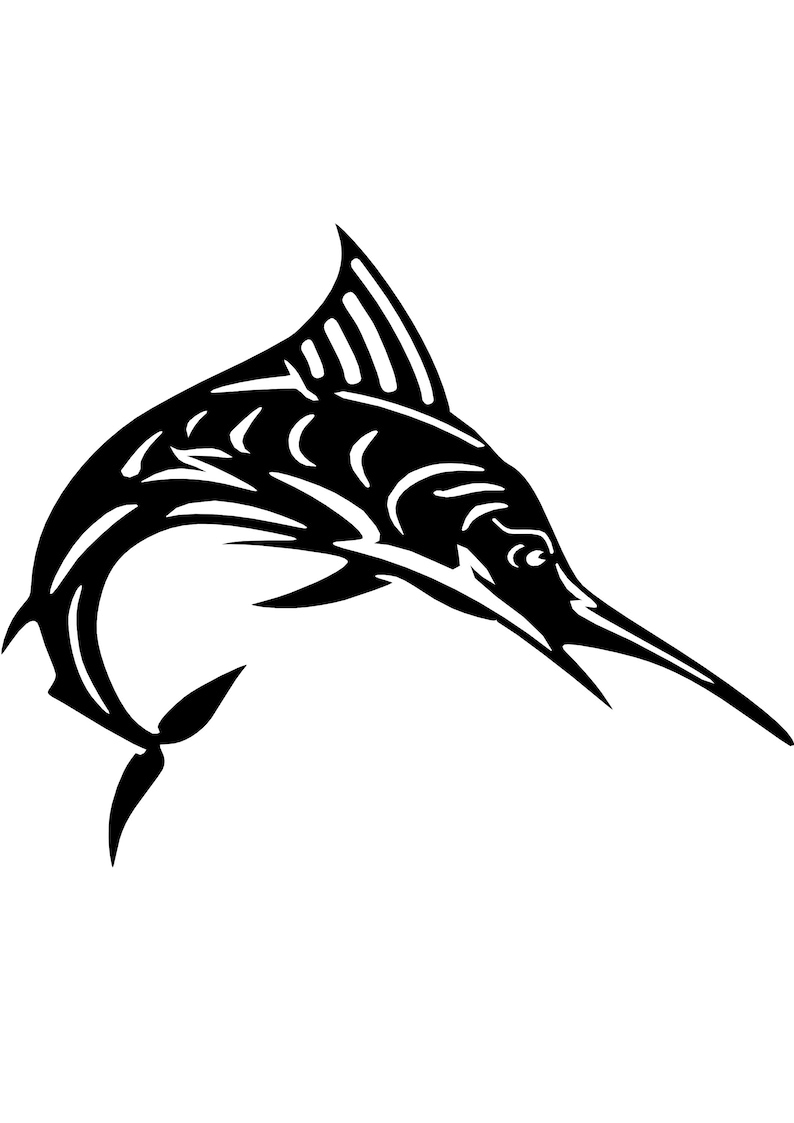 Marlin Fish Dxf Svg Dwg Digital Files - Etsy