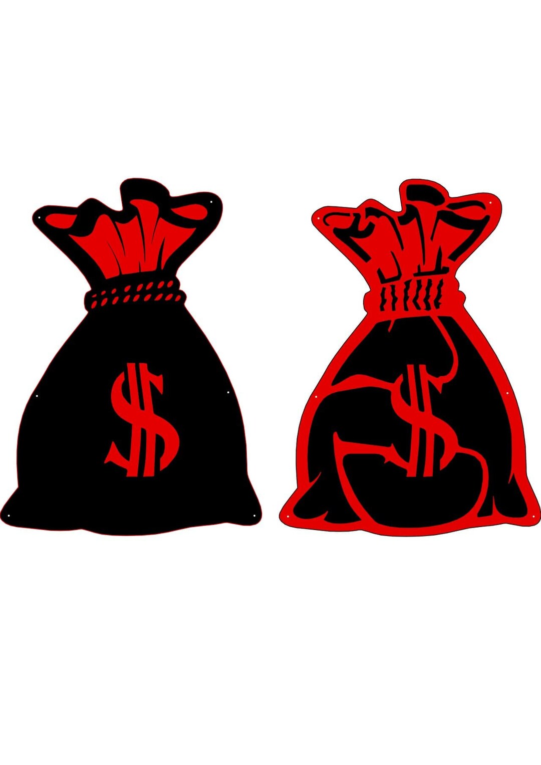 Money Bag Double Layered/sided Dxf Cut Files for Cnc - Etsy