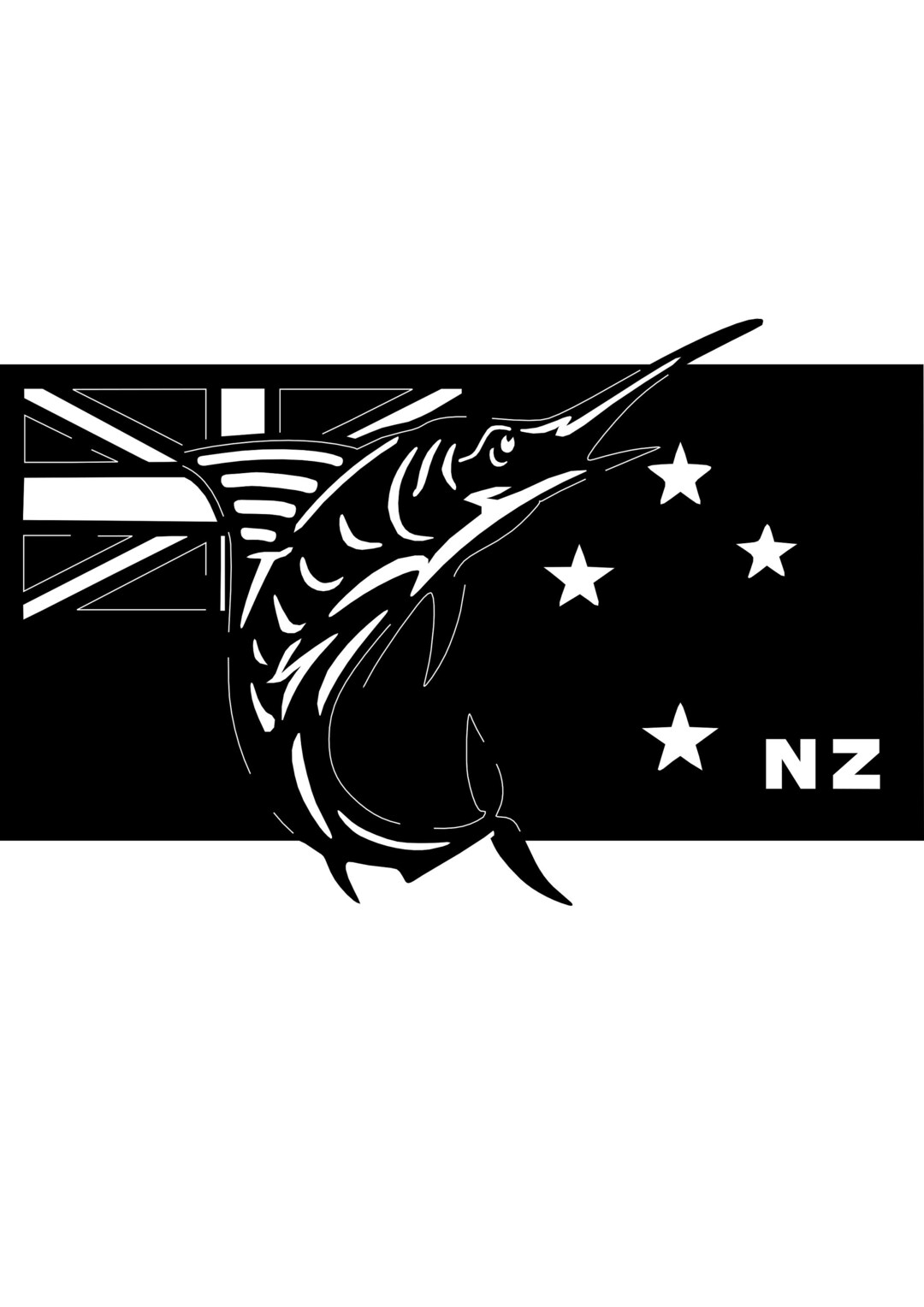 New Zealand Flag With Marlin DXF SVG DWG Digital Files - Etsy