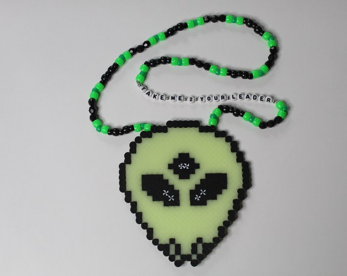 Baby Alien Perler Bead Kandi Rave Necklace - Etsy Canada