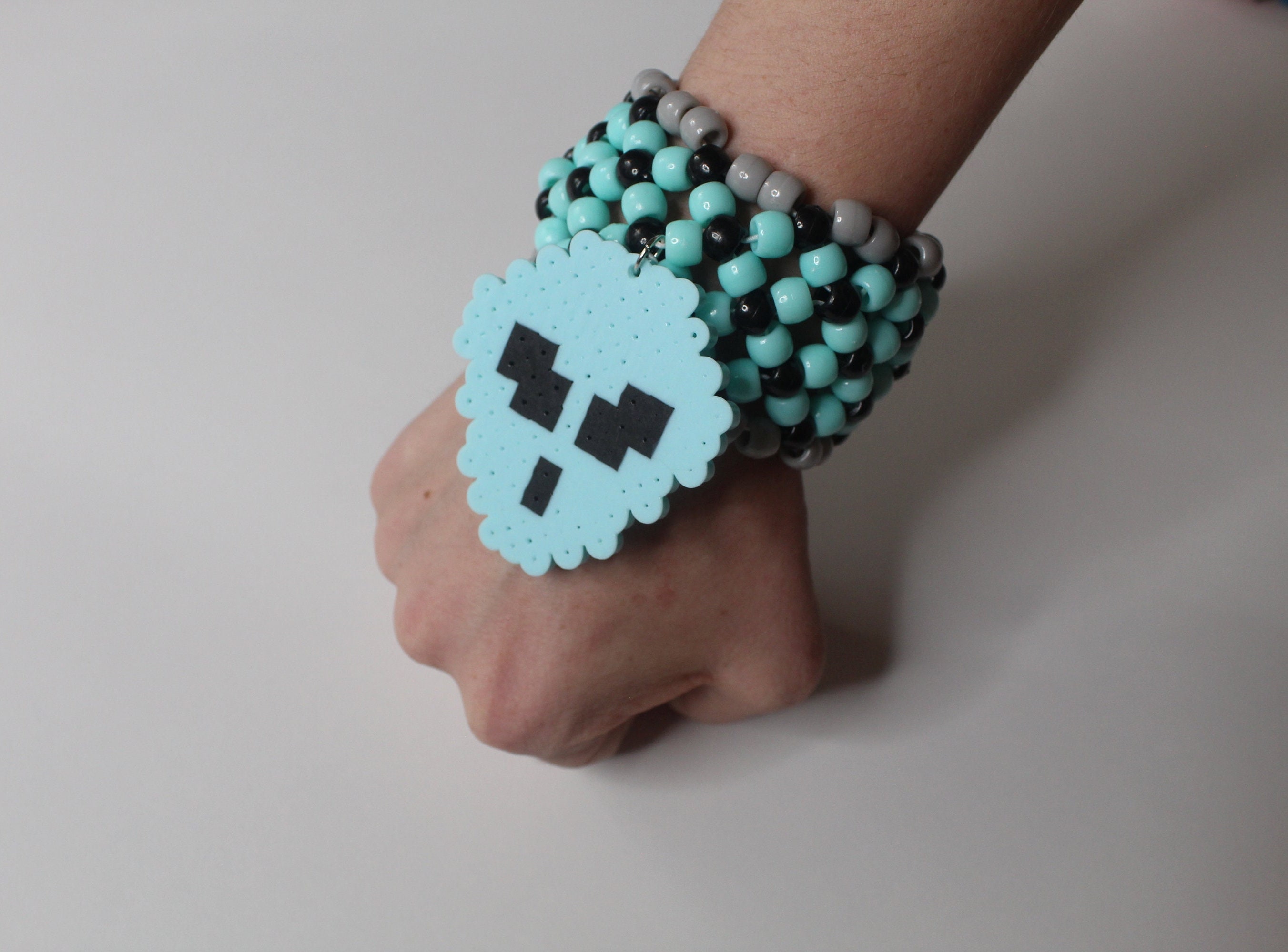 Blue Alien Perler Mini Kandi Cuff - Etsy