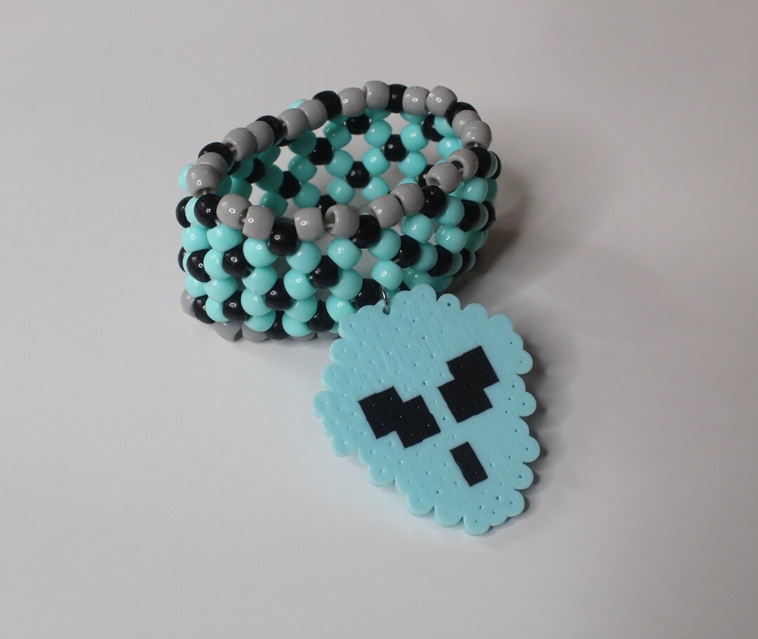 Blue Alien Perler Mini Kandi Cuff - Etsy