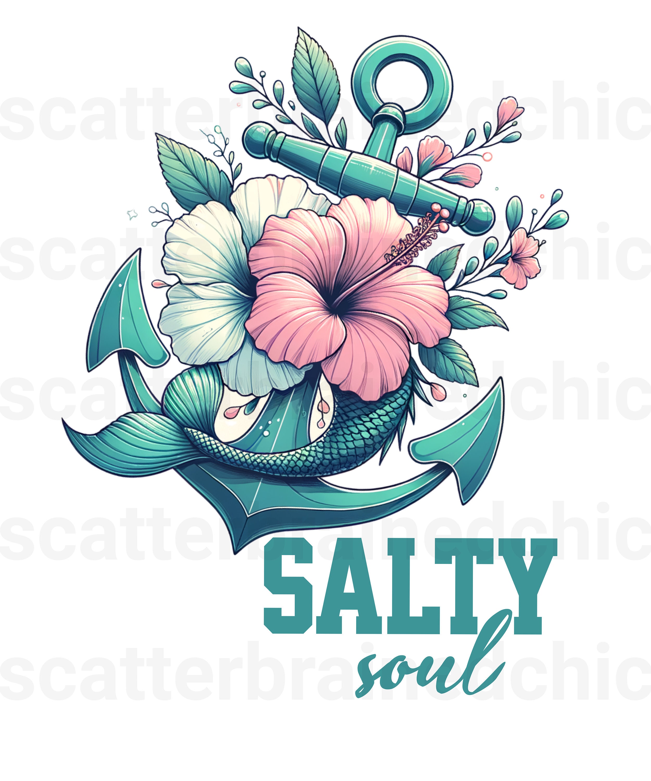 Salty Soul Mermaid T-shirt Design PNG, Sassy Summer Sublimation, Beach ...