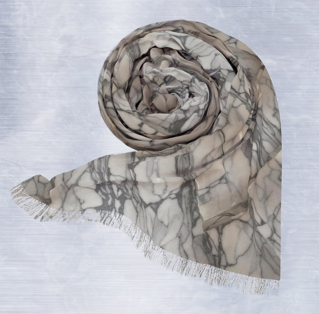 Marble Scarf, | 27"×73'' | Soft to the Touch, Looks Like Marble ...