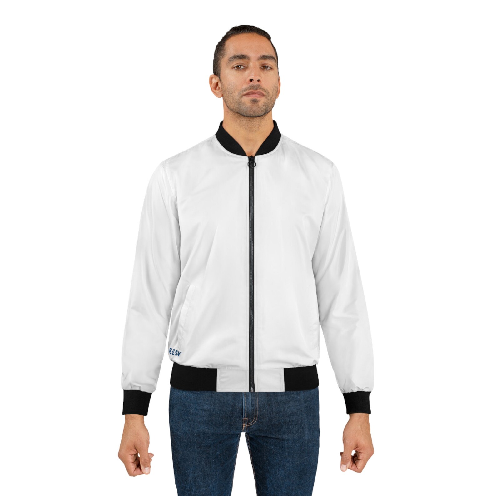 White Bomber Jacket | Men's | 5 Sizes | Classic Style, Casual Wear ...