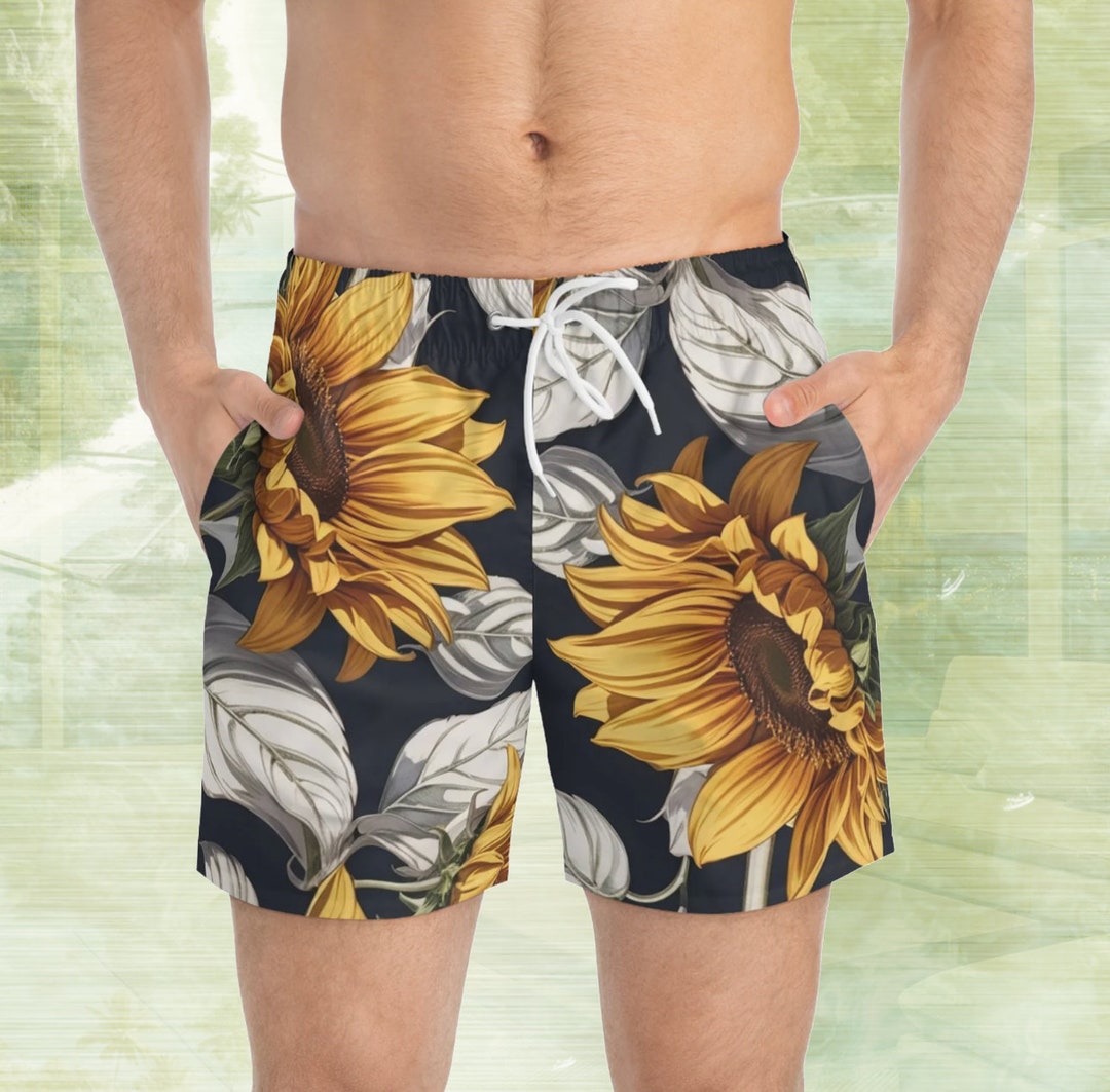 Sunflower Swim Trunks, Men's Summer Surf Swim Trunks Beach Shorts Pants ...