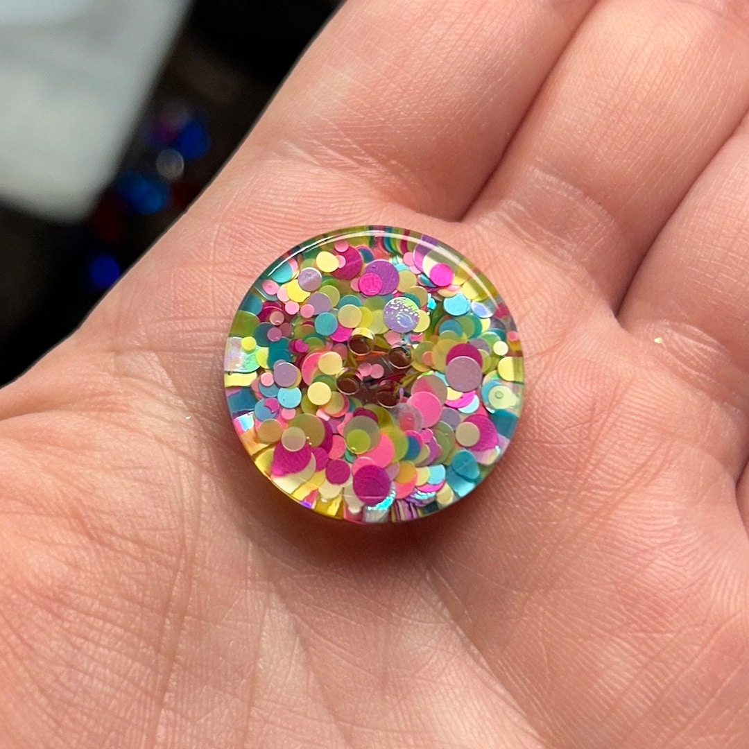 Buttons - Handmade Girly Multicolored Resin Buttons for Sewing 1 Inch ...