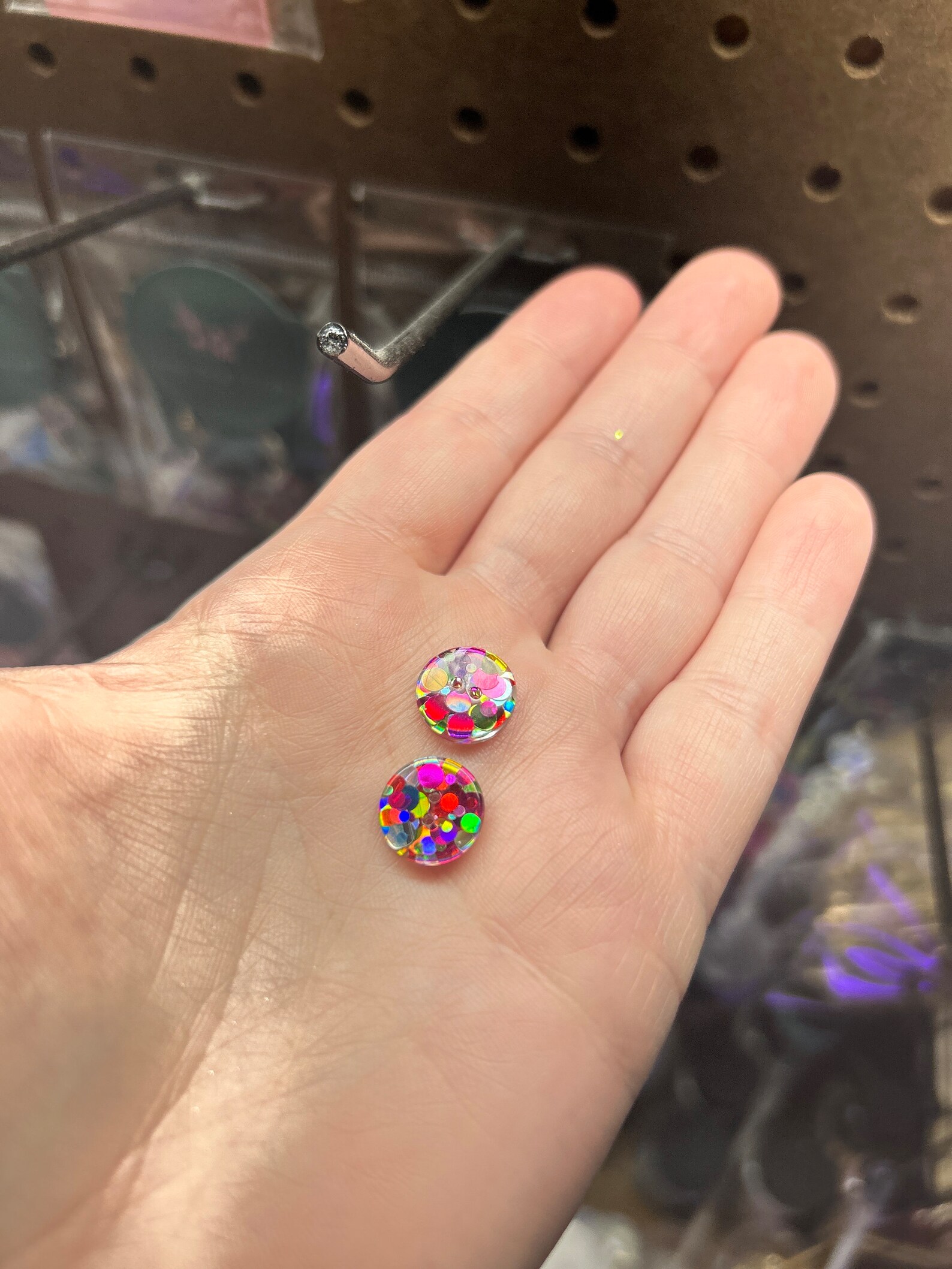 Buttons Handmade Multicolored Sequin Resin Buttons for Sewing 1 Button ...