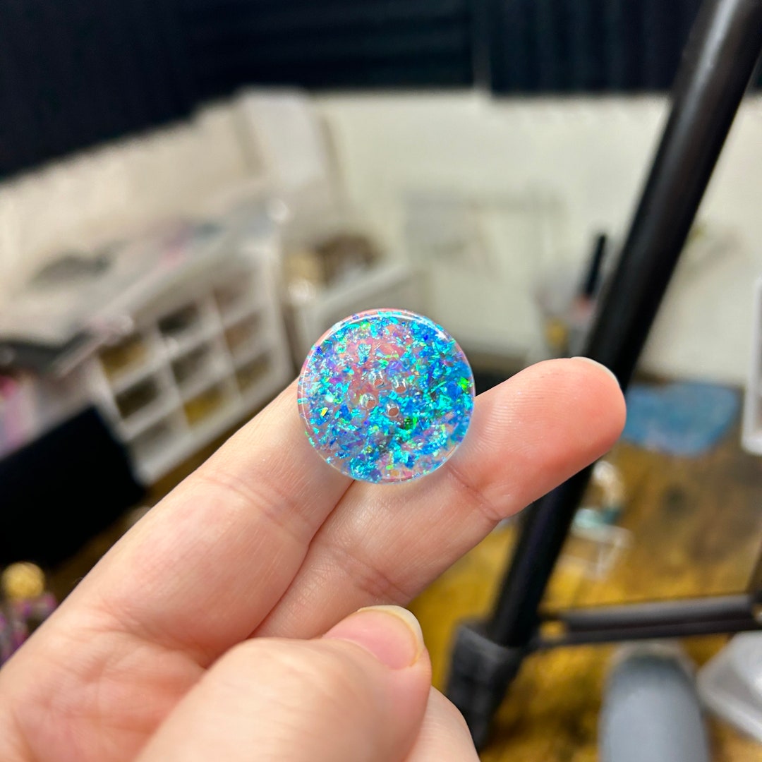 Buttons Handmade Blue Iridescent Flake Resin Buttons for Sewing 1 Inch ...
