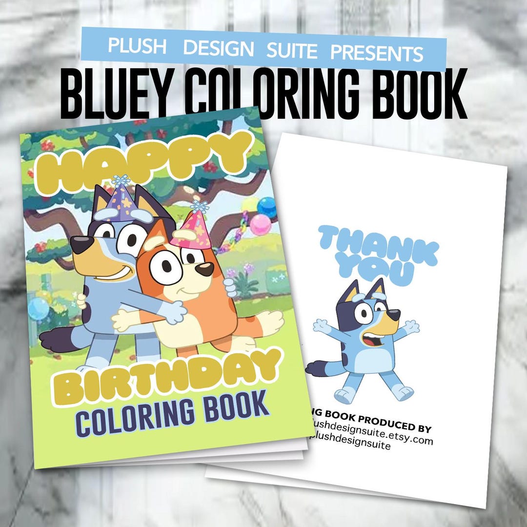 Bluey Birthday Coloring Book - Party Favor (instant Download / Self ...