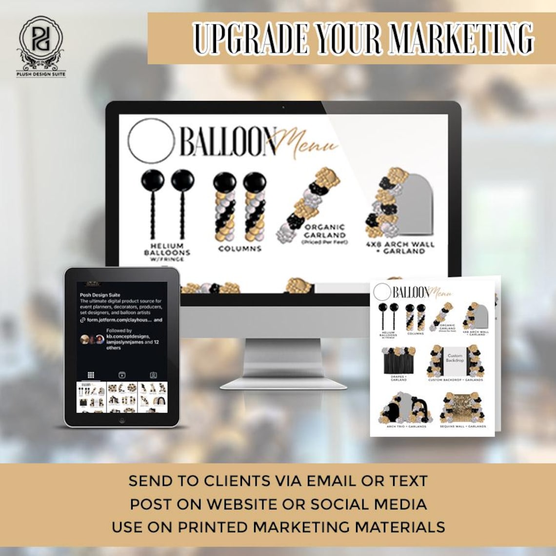 CLASSIC CELEBRATION - Predesigned Balloon Menu and Design Mockups to ...