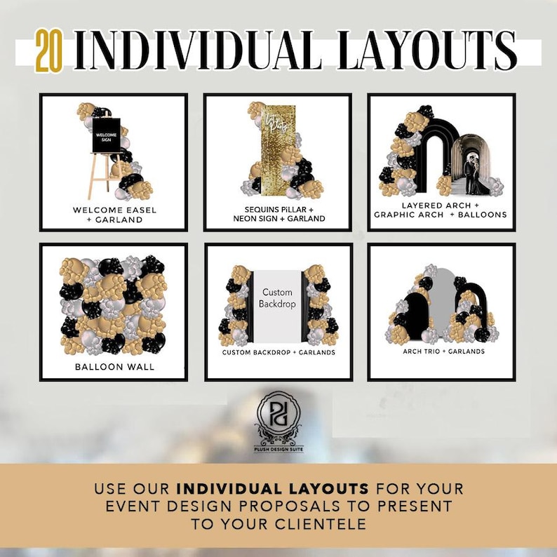 CLASSIC CELEBRATION - Predesigned Balloon Menu and Design Mockups to ...