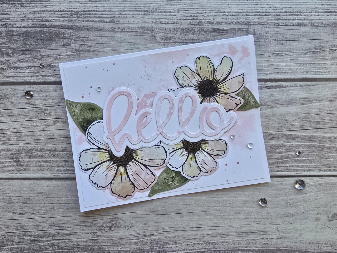 Handmade Greeting Card to Say Hello - Floral Card - Etsy