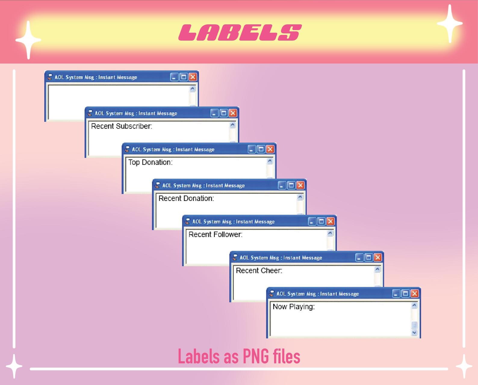Y2K Animated Stream Overlay Package: Cloud Sunset, Hearts, Bubbles - Etsy