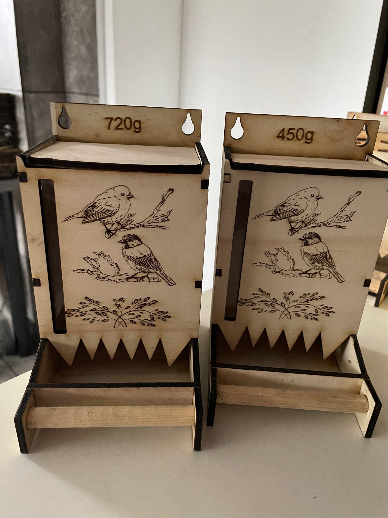 DXF Seed Feeder and Dispenser 450g Plywood 4mm Amadina Canary Zebra ...