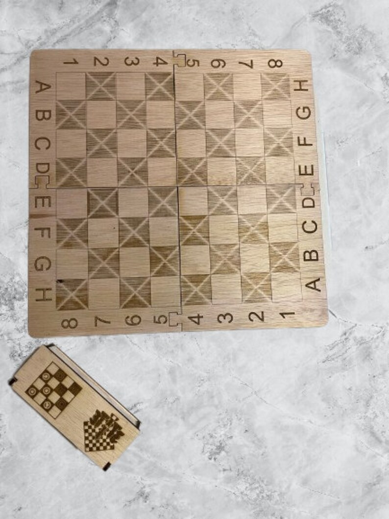 DIY Board Game Set: Checkers and Chess - Digital DXF File Included - Etsy