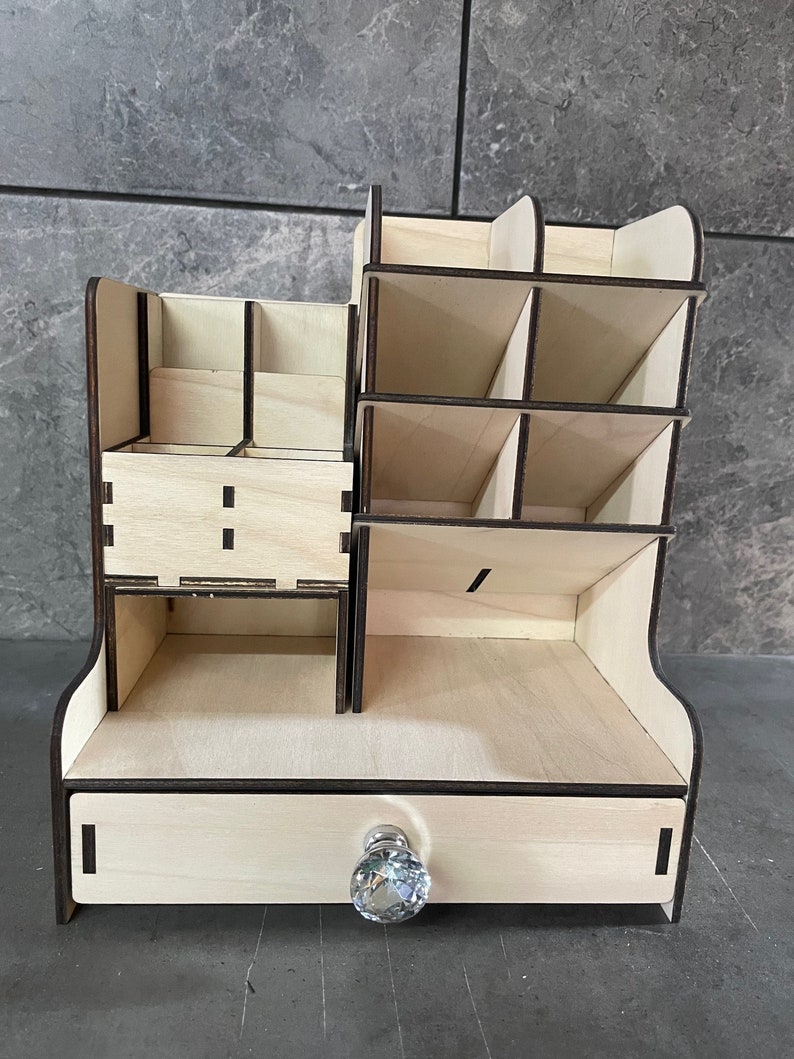 Unique Desk Organizer: Laser-cuttable DXF File - Create Your Own Piece ...